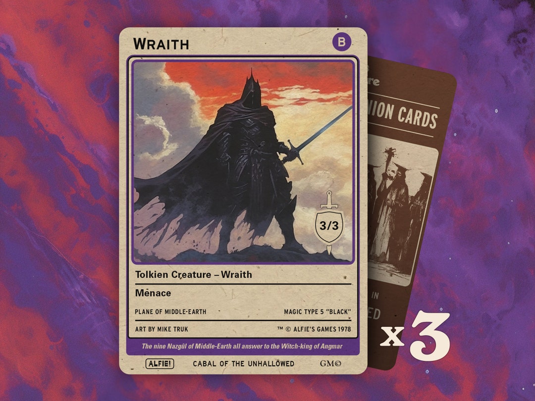 Wraith MTG Tokens X3 Alfie's Adventure AA116 - Etsy