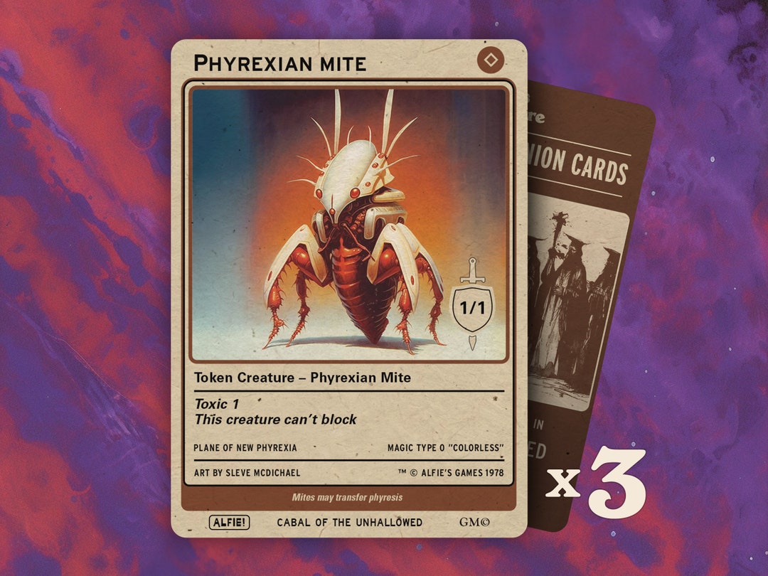 Phyrexian Mite 1/1 MTG Tokens X3 Alfie's Adventure AA22 - Etsy