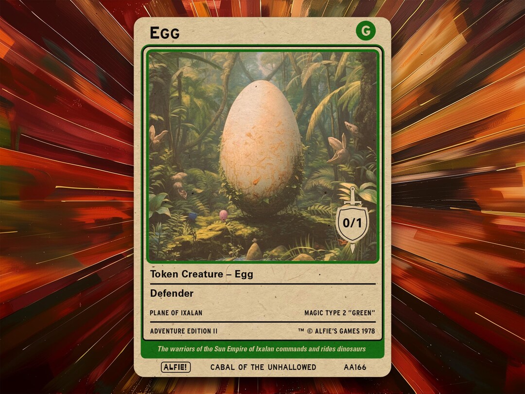 Egg Token MTG Token Alfie's Adventure by Alfie - Etsy