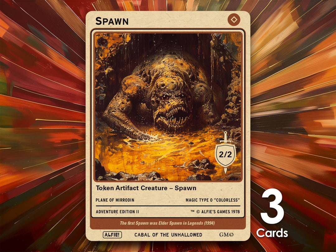 Spawn 2/2 X3 MTG Tokens Alfie's Adventure AA316 - Etsy