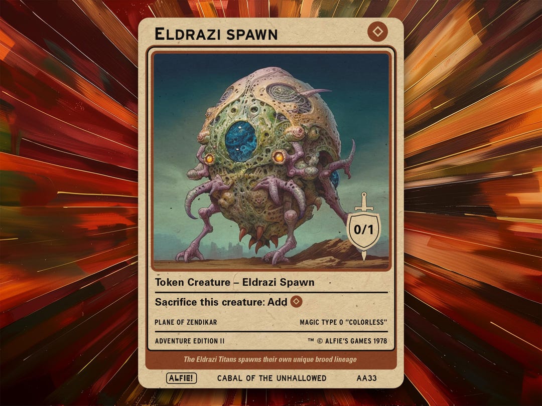 Eldrazi Spawn 0/1 MTG Token Alfie's Adventure by Alfie - Etsy