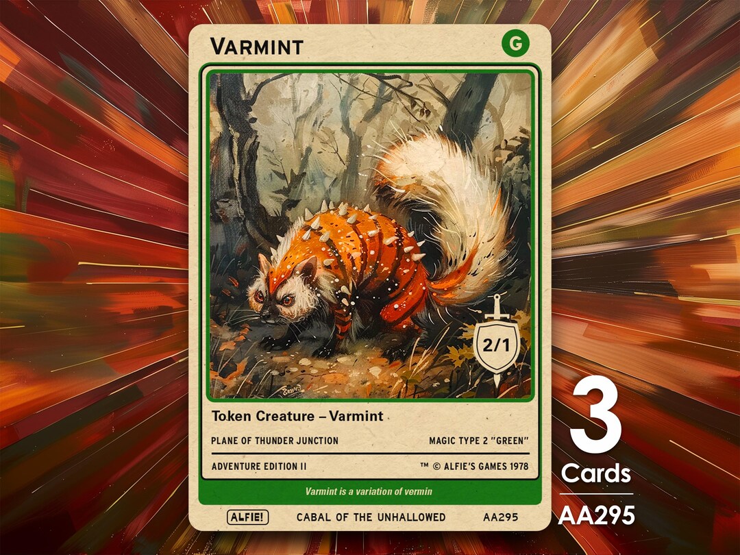 3x Varmint Token for MTG - Alfie's Adventure by Alfie AA295 - Etsy