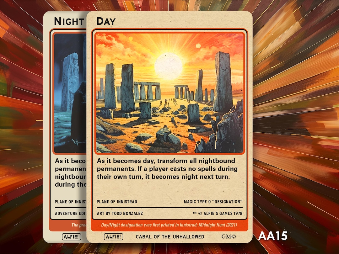 Day & Night MTG Token - Alfie's Adventure by Alfie AA92 - Etsy