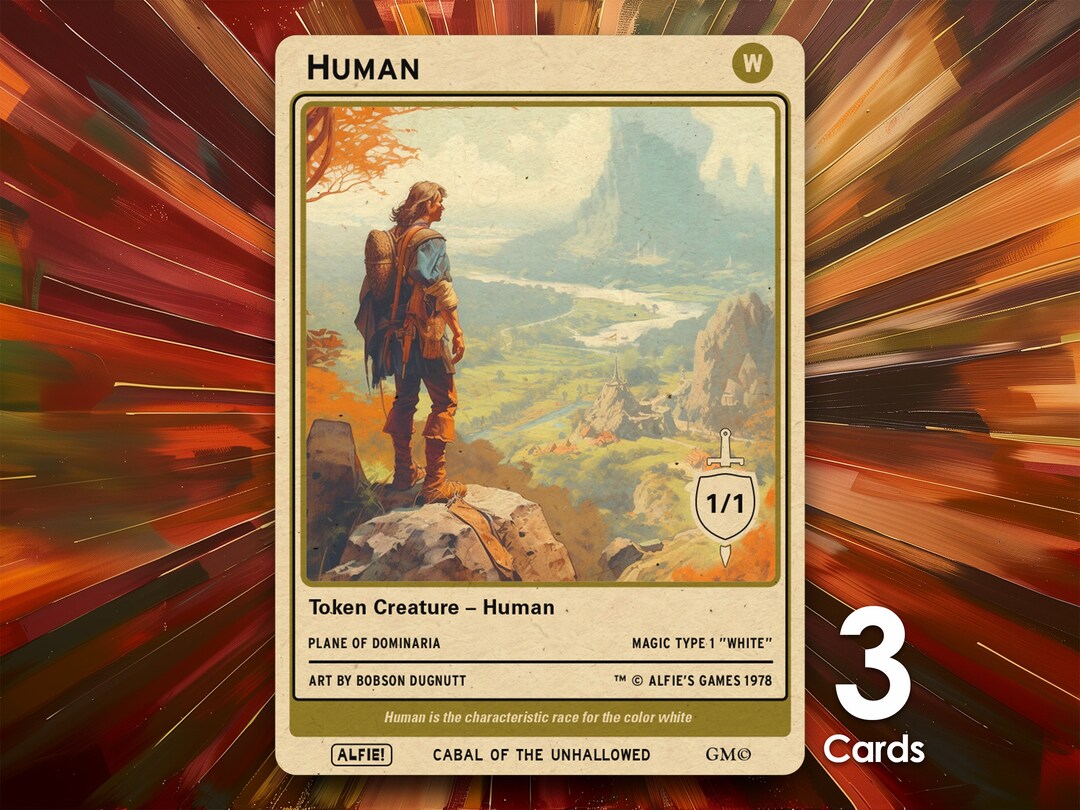 Human 1/1 MTG Tokens X3 Alfie's Adventure AA82 - Etsy