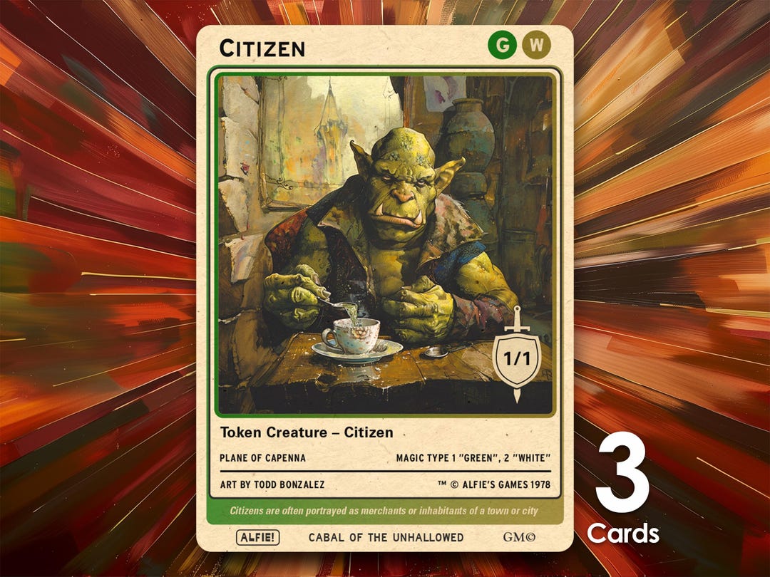 Citizen 1/1 MTG Tokens X3 Alfie's Adventure AA19 - Etsy