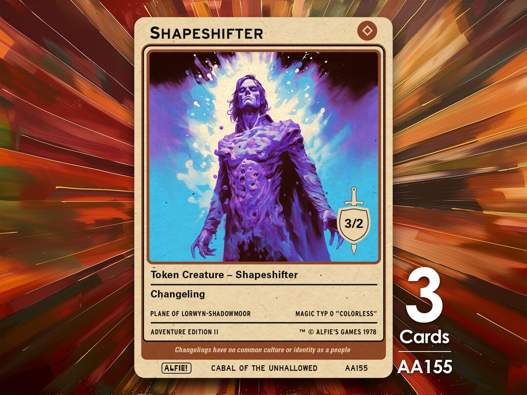 3x Shapeshifter 3/2 MTG Token - Alfie's Adventure by Alfie AA155 - Etsy