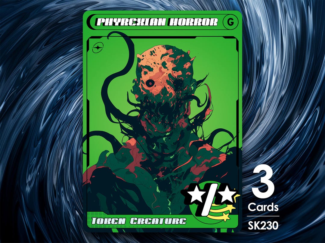3x Phyrexian Horror Green Token for MTG - Street Clans by Alfie SK230 ...