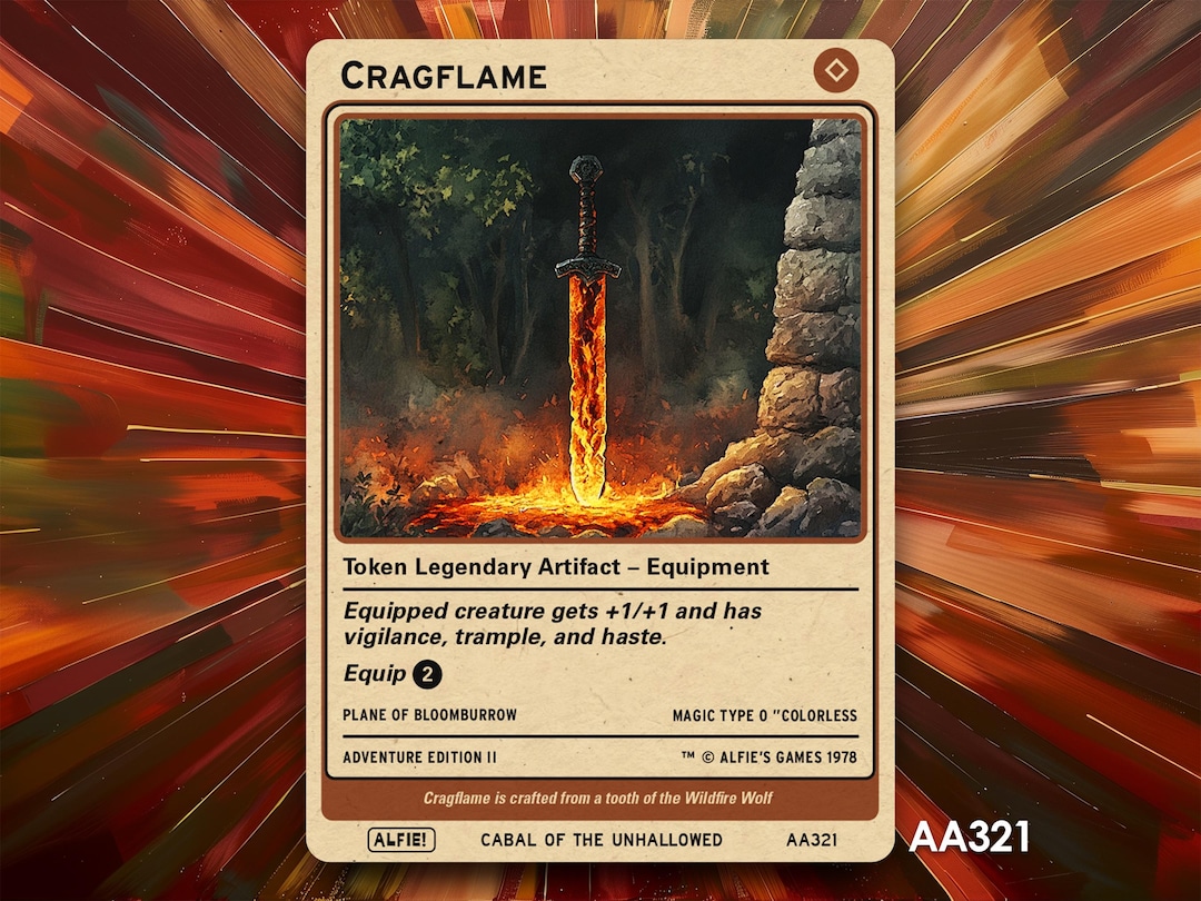 Cragflame Token for MTG - Alfie's Adventure by Alfie AA321 - Etsy