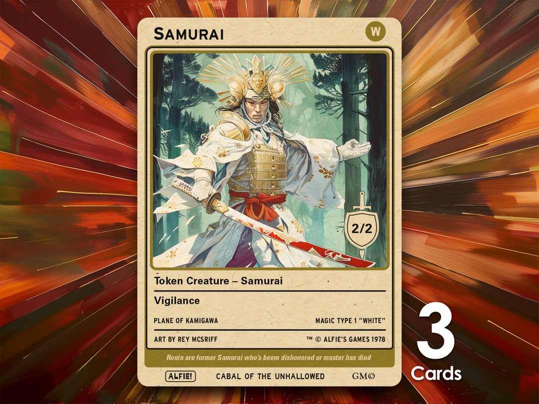 Samurai 2/2 MTG Tokens X3 Alfie's Adventure AA106 - Etsy