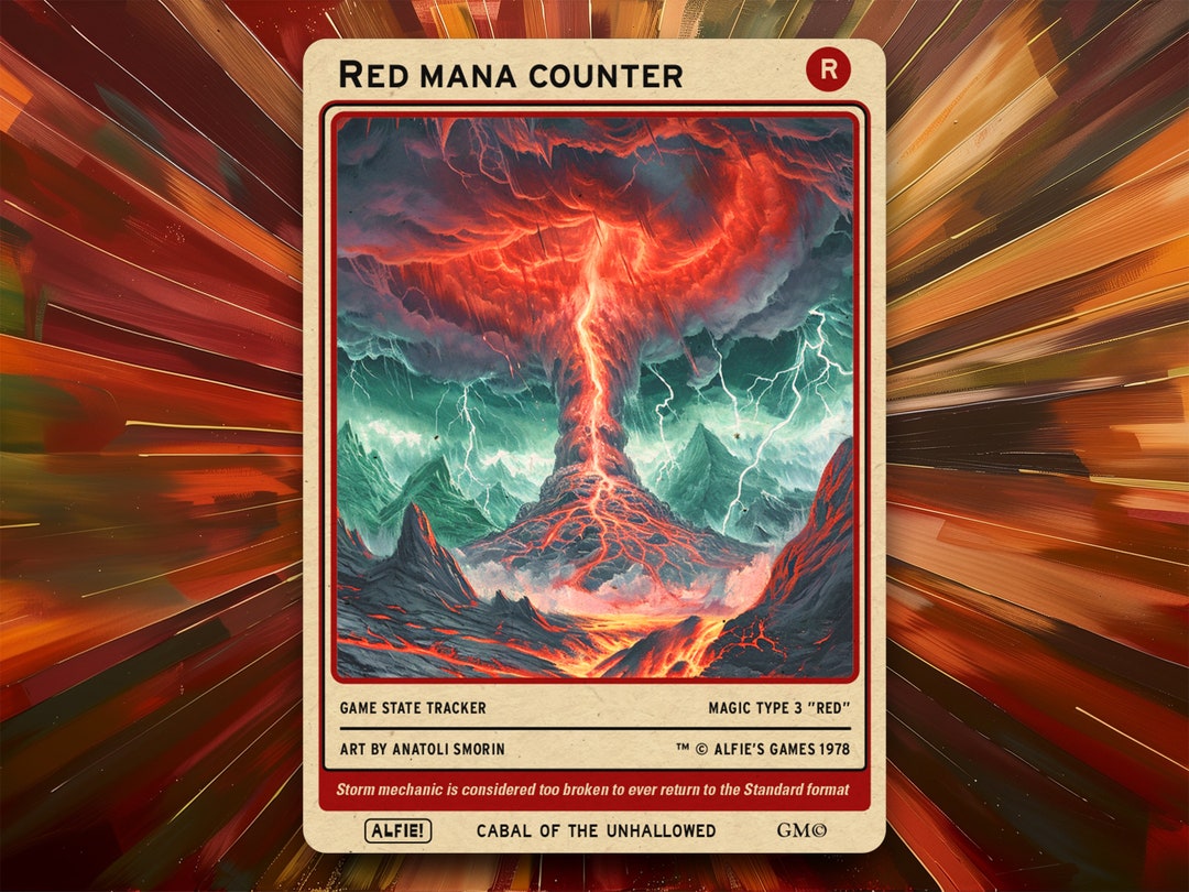 Red Mana Counter MTG Tokens Alfie's Adventure AA236 - Etsy