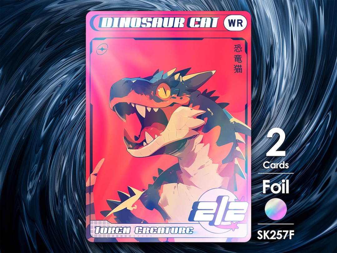 2x Dinosaur Cat Foil Tokens for Mtg - Street Clans by Alfie SK257F - Etsy