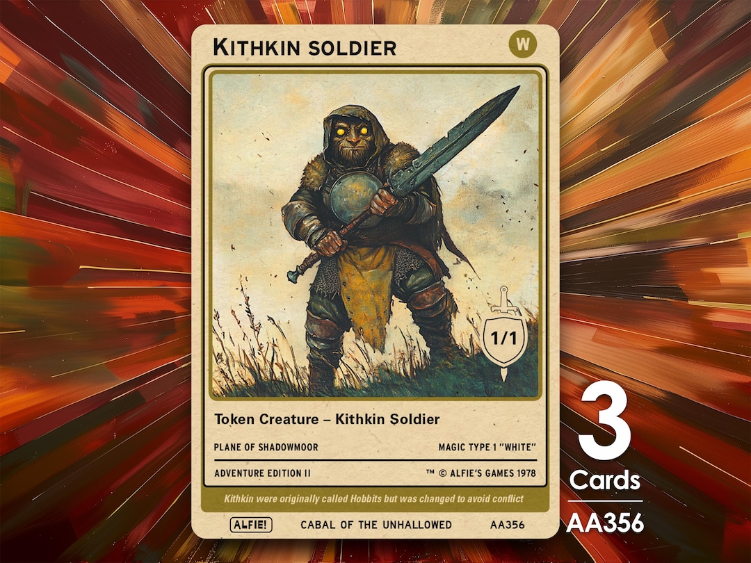 Kithkin Soldier Token X3 for MTG - Alfie's Adventure by Alfie AA356 - Etsy