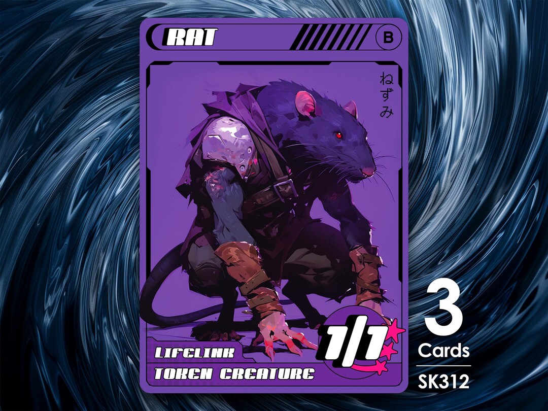 Rat Lifelink Tokens X3 for MTG - Street Clans by Alfie SK312 - Etsy