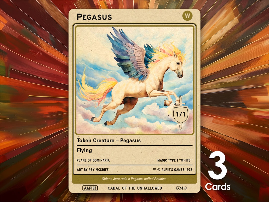 Pegasus 1/1 MTG Tokens X3 Alfie's Adventure AA207 - Etsy