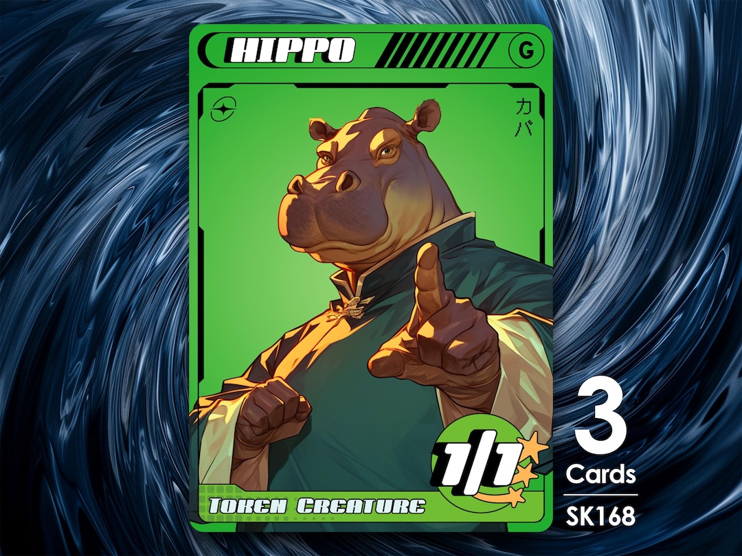 Hippo Token X3 for MTG - Street Clans by Alfie SK168 - Etsy
