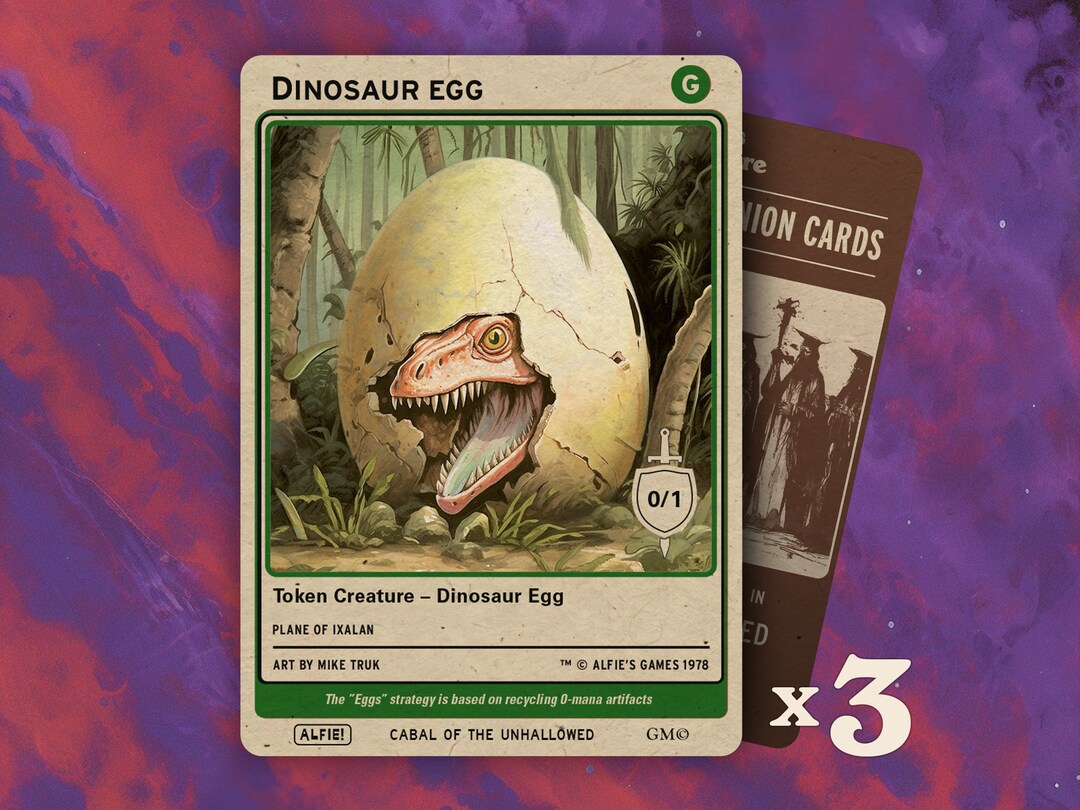 Dinosaur Egg MTG Tokens X3 Alfie's Adventure AA217 - Etsy