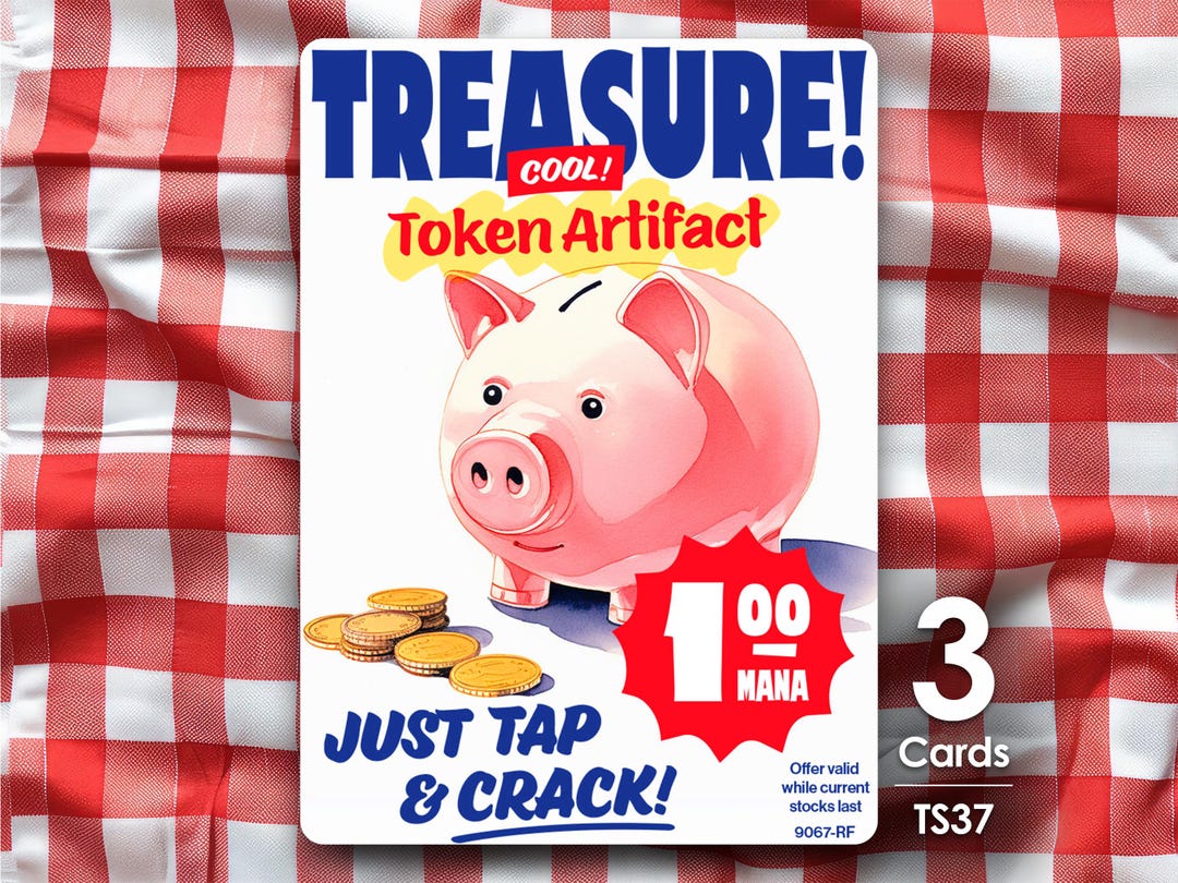 3x Treasure Token for MTG - Thraben Supermarket by Supermarket TS37 - Etsy