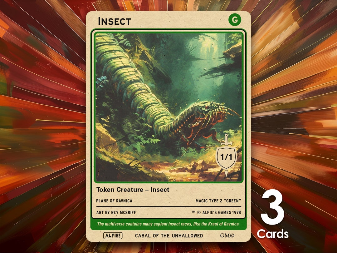 Insect 1/1 MTG Tokens X3 Alfie's Adventure AA54 - Etsy
