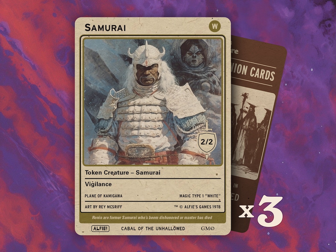 Samurai 2/2 MTG Tokens X3 Alfie's Adventure AA106 - Etsy