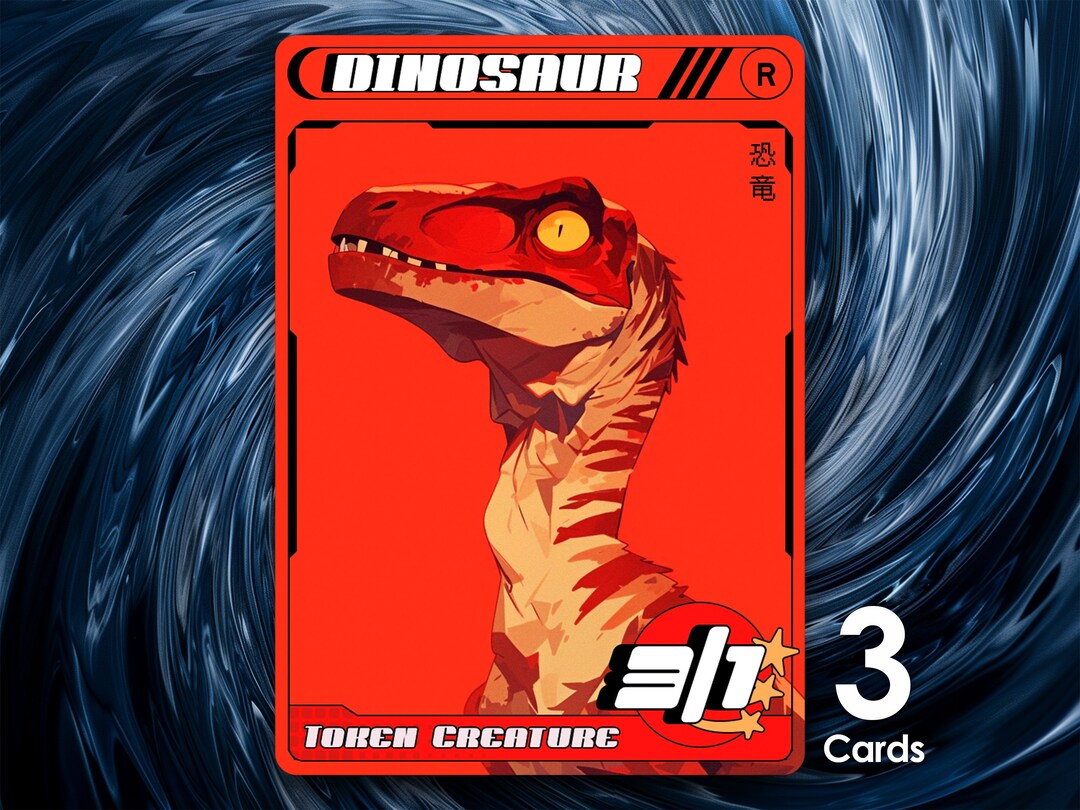 Dinosaur Red Token X3 for Magic Mtg Street Clans SK295 - Etsy