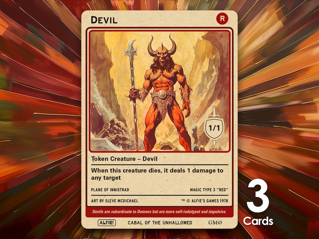 Devil 1/1 MTG Tokens X3 Alfie's Adventure AA69 - Etsy