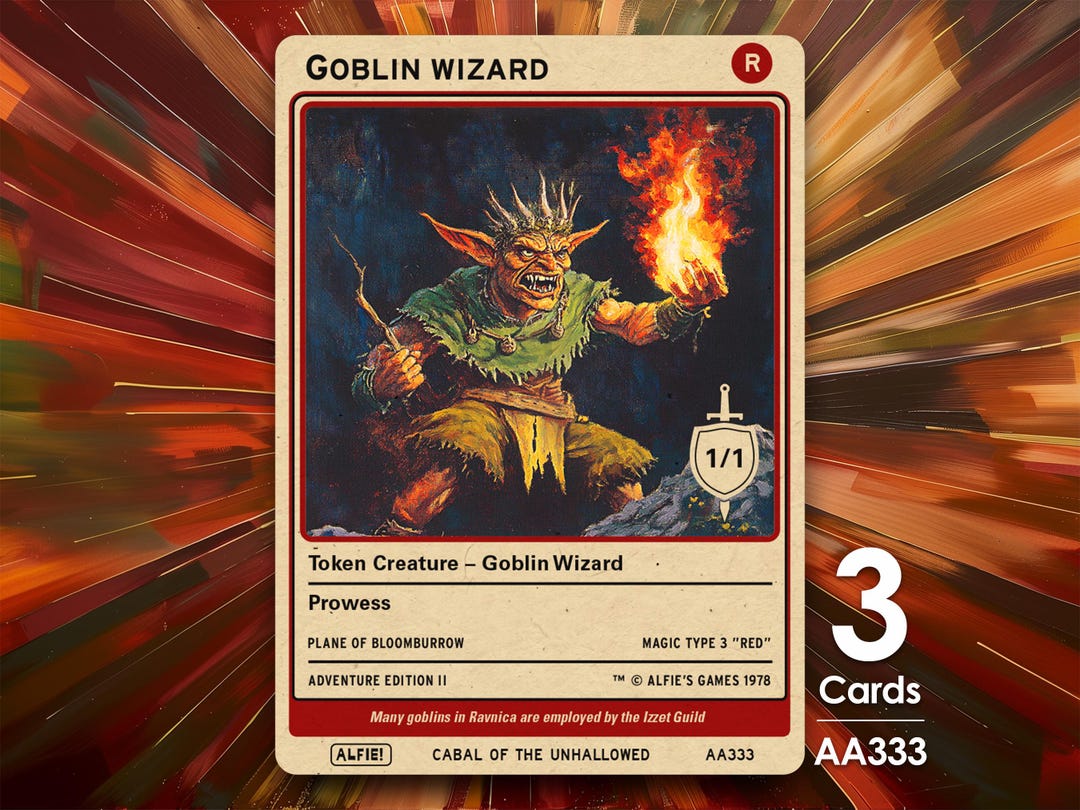 Goblin Wizard Token X3 for MTG - Alfie's Adventure by Alfie AA333 - Etsy