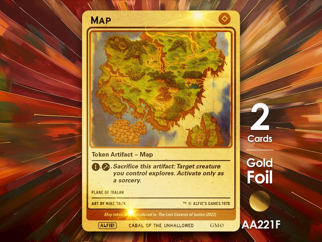 2x Map Gold Foil MTG Token - Alfie's Adventure by Alfies AA221F - Etsy