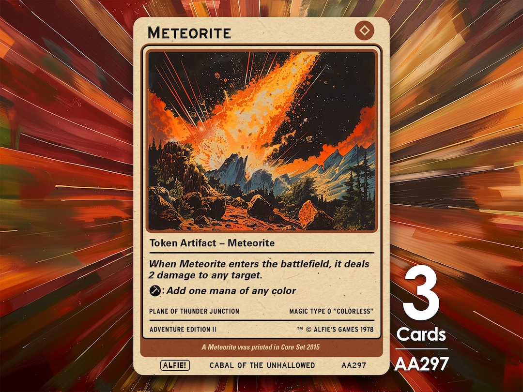 Meteorite Token X3 for MTG - Alfie's Adventure by Alfie AA297 - Etsy
