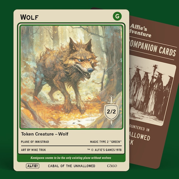 Mtg Green Wolf Token - Etsy Canada