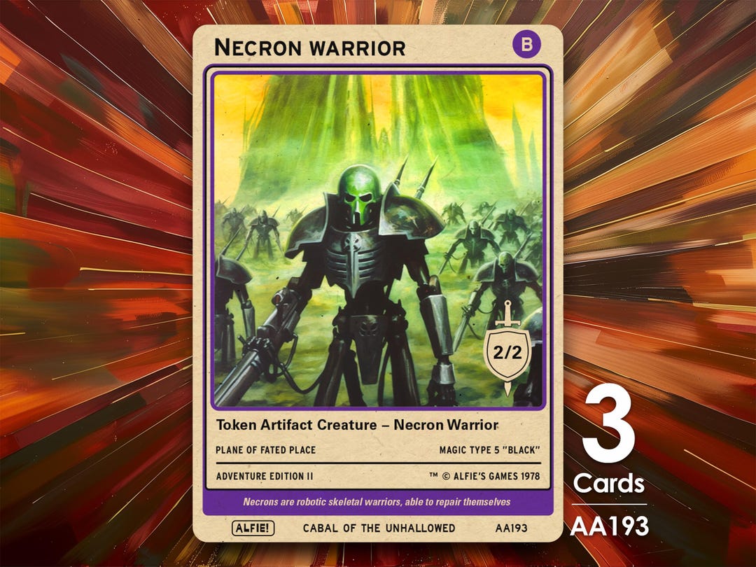 3x Necron Warrior Token for MTG - Alfie's Adventure by Alfie AA193 - Etsy