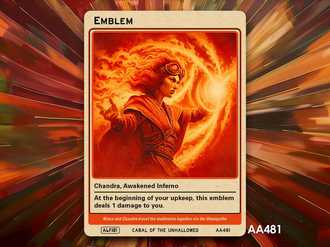 Emblem Chandra Awakened Inferno Emblem MTG Token - Alfie's Adventure by ...