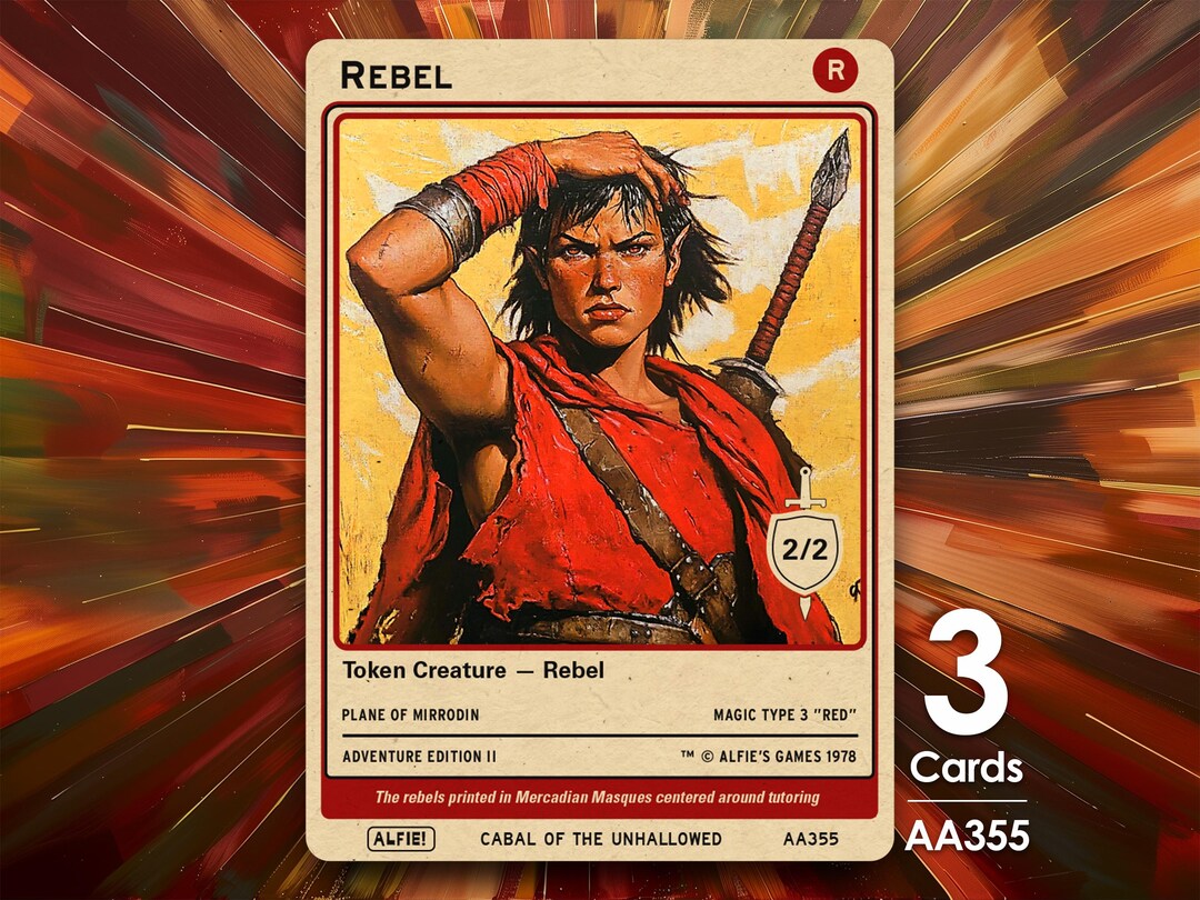 Rebel Token X3 for MTG - Alfie's Adventure by Alfie AA355 - Etsy