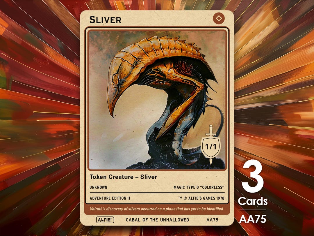 Sliver Token X3 for MTG - Alfie's Adventure by Alfie AA75 - Etsy