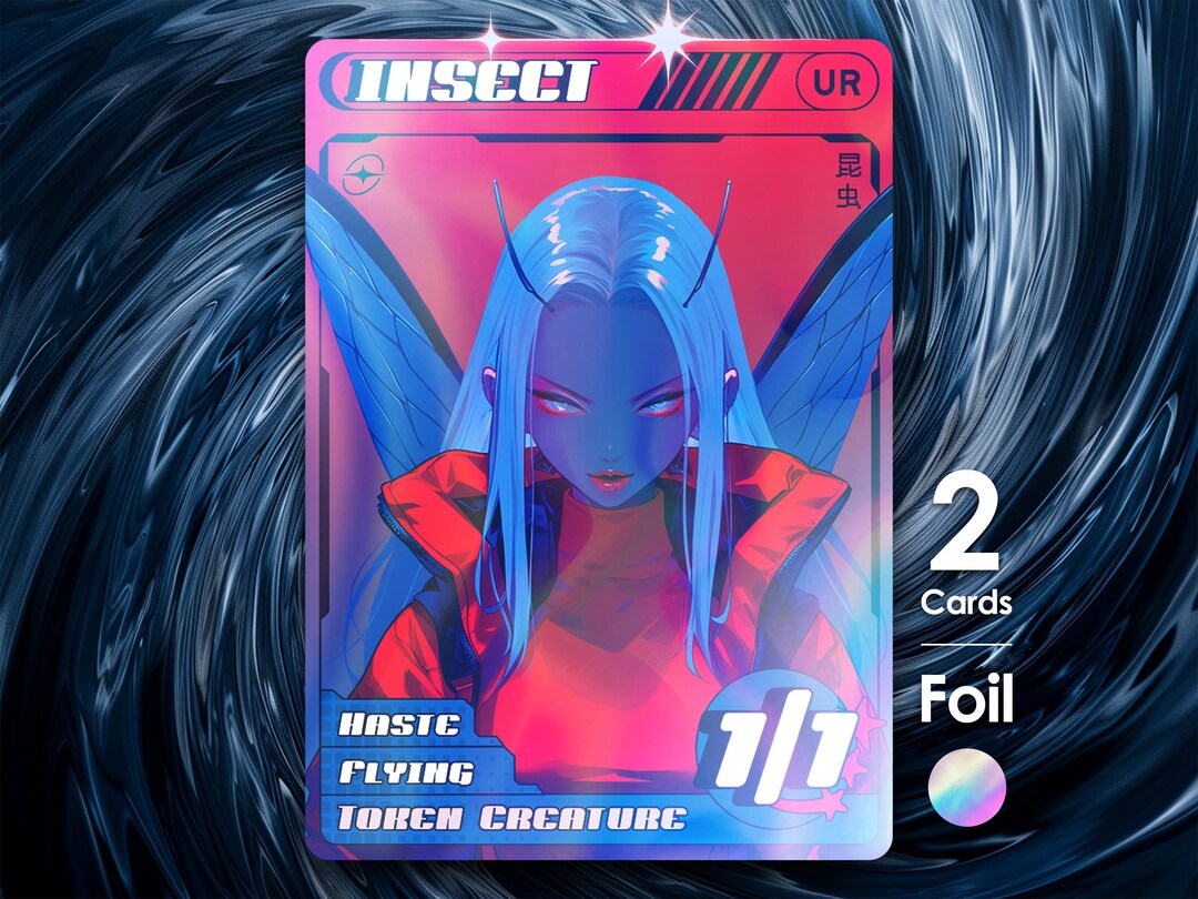 Insect Blue Red Foil Tokens X2 for Magic Mtg Street Clans by Alfie ...