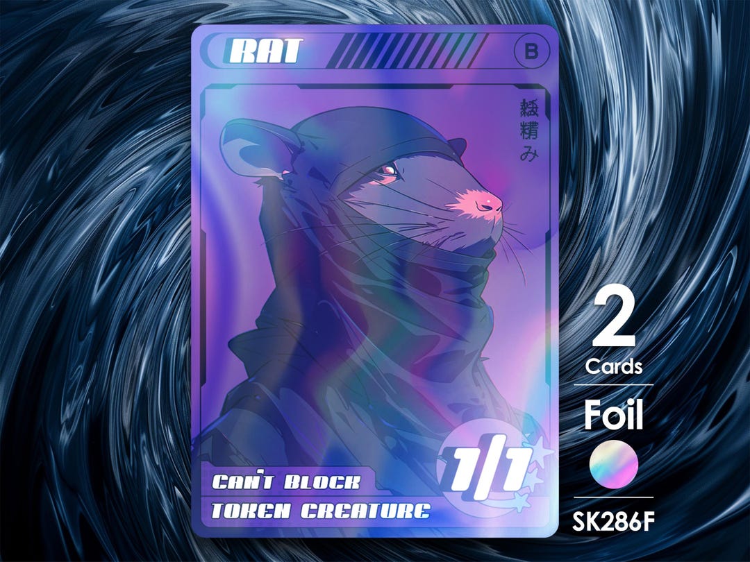 2x Rat Can't Block Foil Tokens for Mtg - Street Clans by Alfie SK286F ...