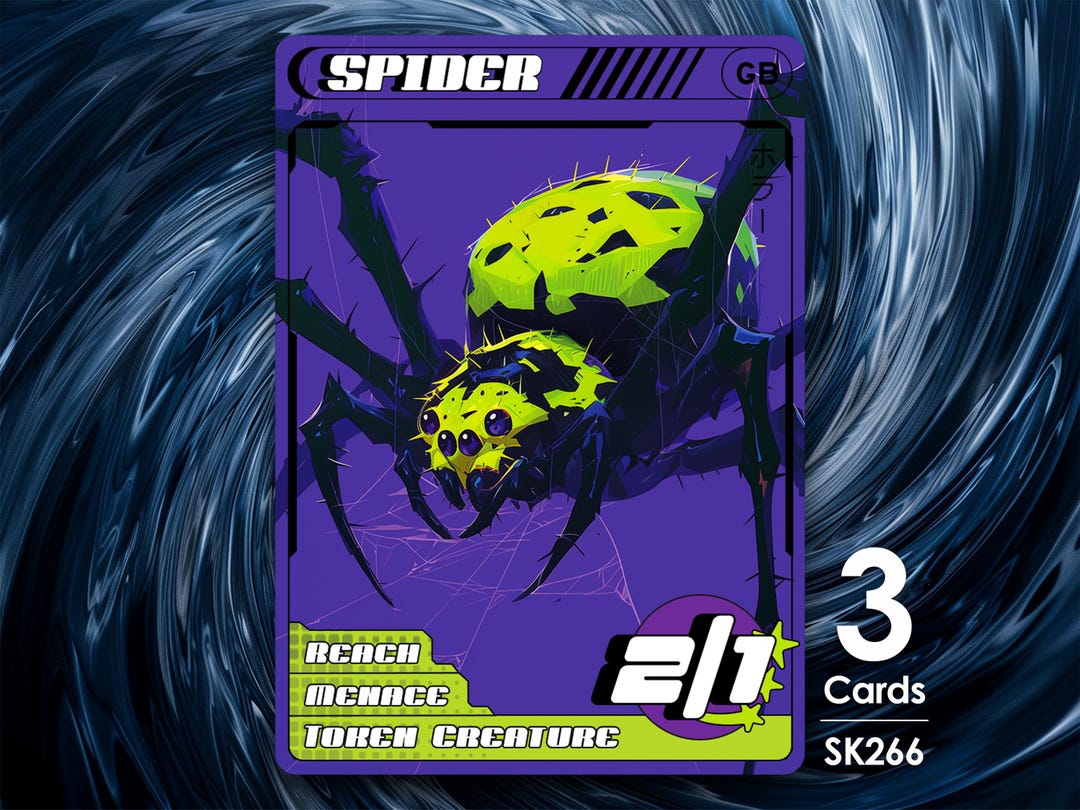 3x Spider Green Black Token for MTG - Street Clans by Alfie SK266 - Etsy