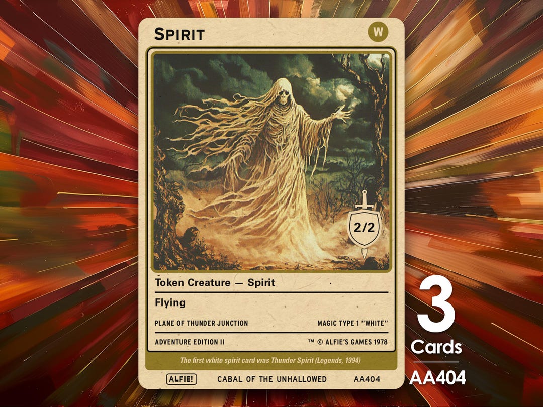 3x Spirit White Flying 2/2 MTG Token - Alfie's Adventure by Alfie AA404 ...