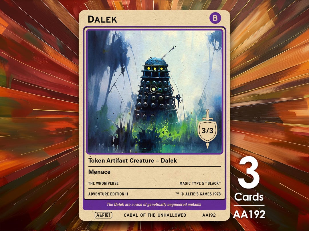 Dalek Token X3 for MTG - Alfie's Adventure by Alfie AA192 - Etsy