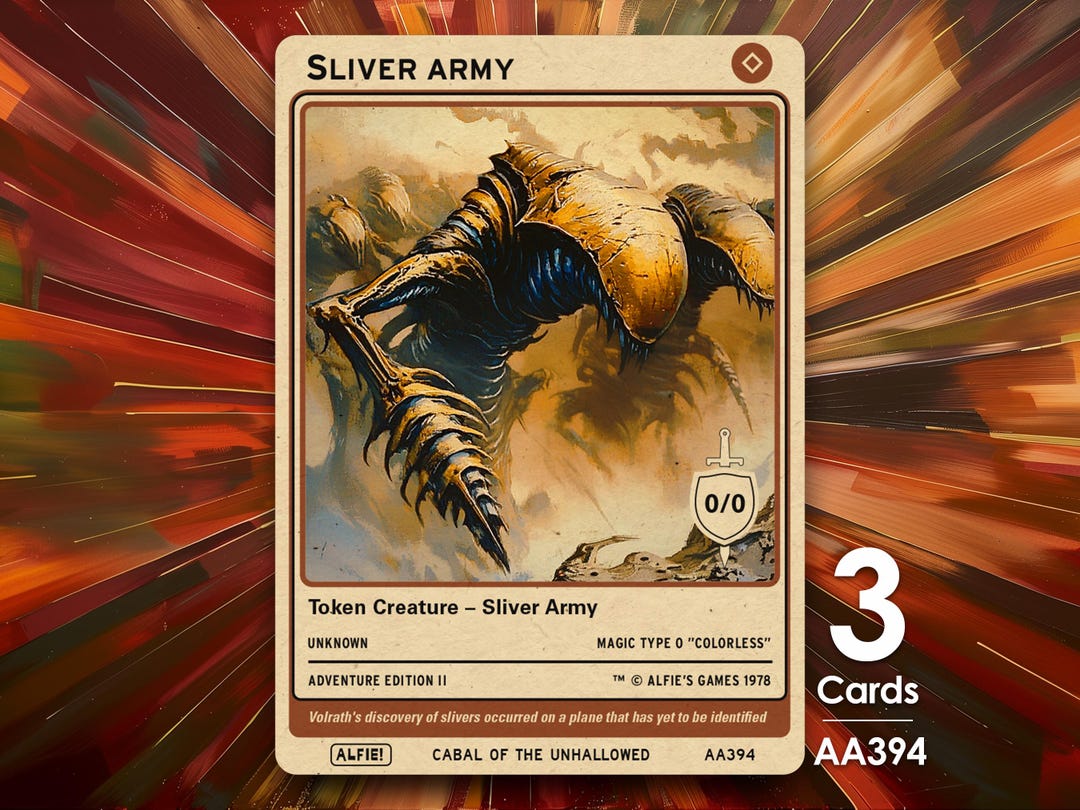 Sliver Army MTG Token X3 Alfie's Adventure by Alfie AA394 - Etsy