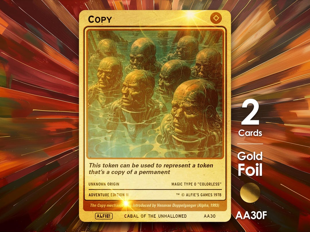 2x Copy Foil Gold MTG Token - Alfie's Adventure by Alfie AA30F - Etsy