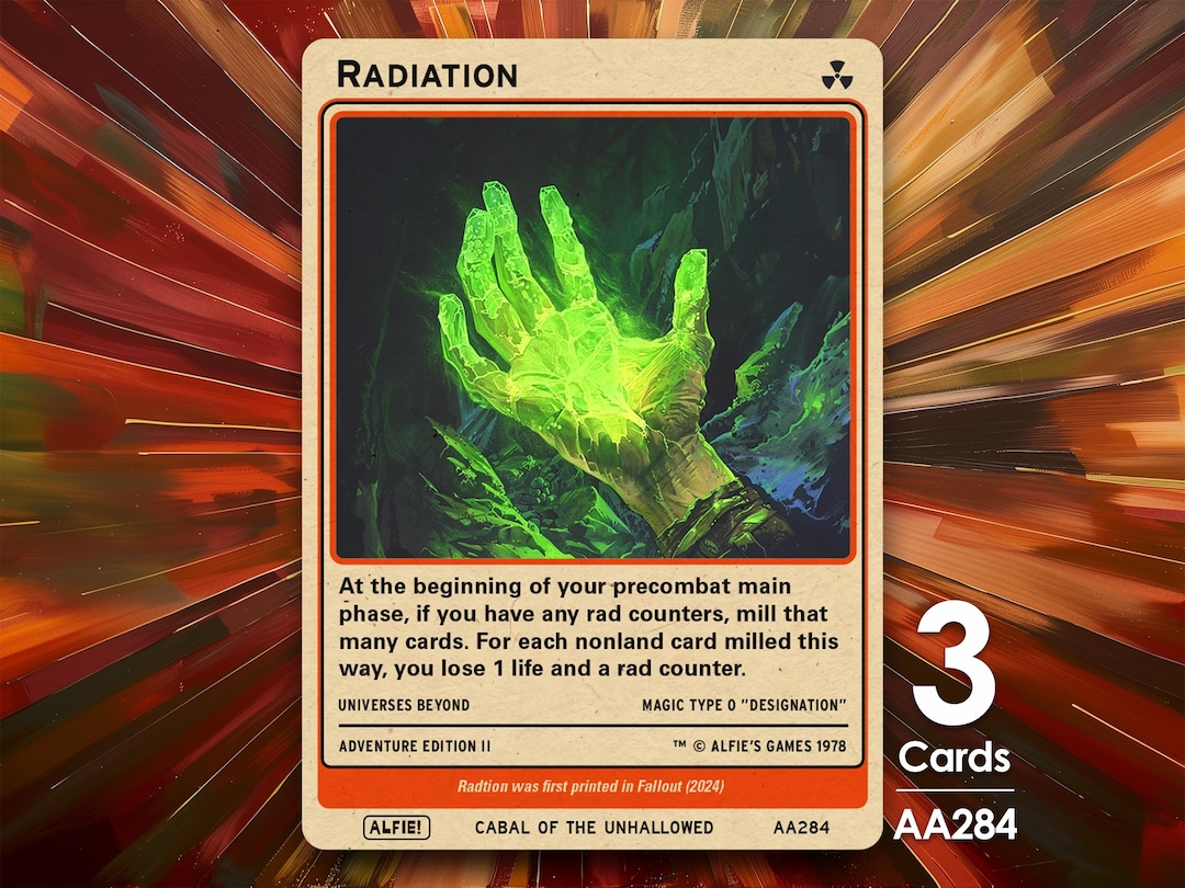 Radiation Counter Token X3 for Magic MTG Alfie's Adventure by Alfie AA284 - Etsy