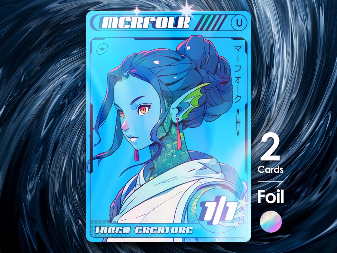 Merfolk Foil Tokens X2 for Magic Street Clans by Alfie SK113F - Etsy