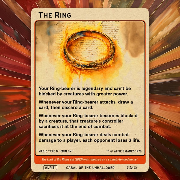 The One Ring Mtg Token - Etsy