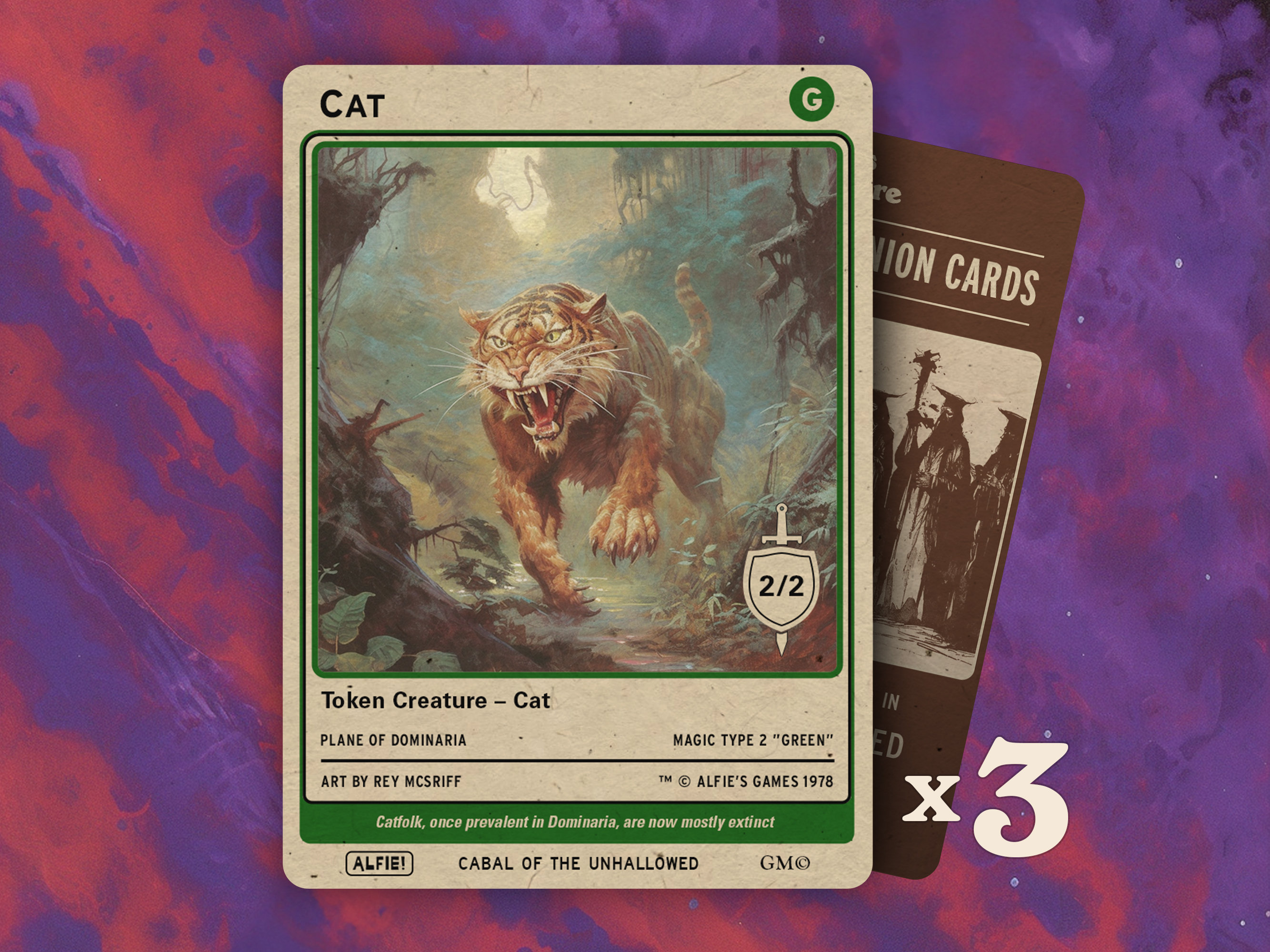 Cat 2/2 MTG Tokens X3 Alfie's Adventure AA43 - Etsy