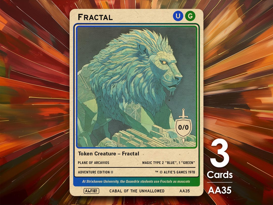 Fractal MTG Token X3 - Alfie's Adventure by Alfie AA35 - Etsy