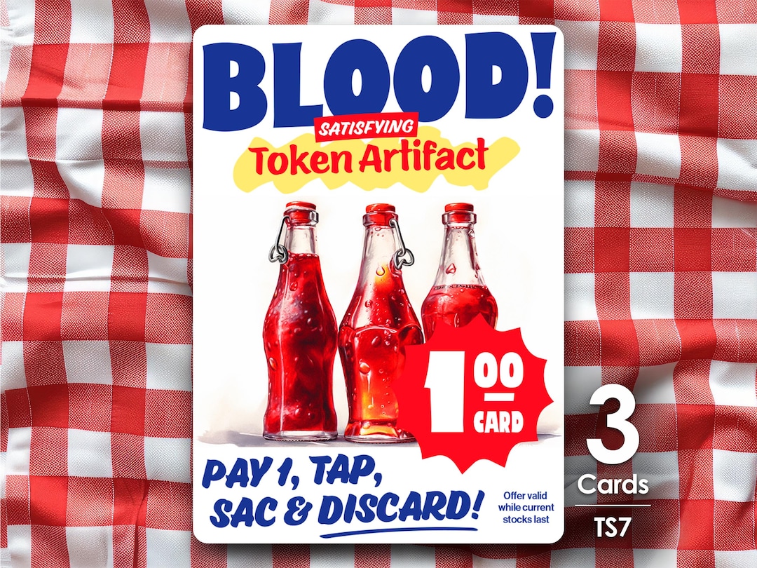 Blood Token X3 for MTG - Thraben Supermarket by Alfie - TS7 - Etsy