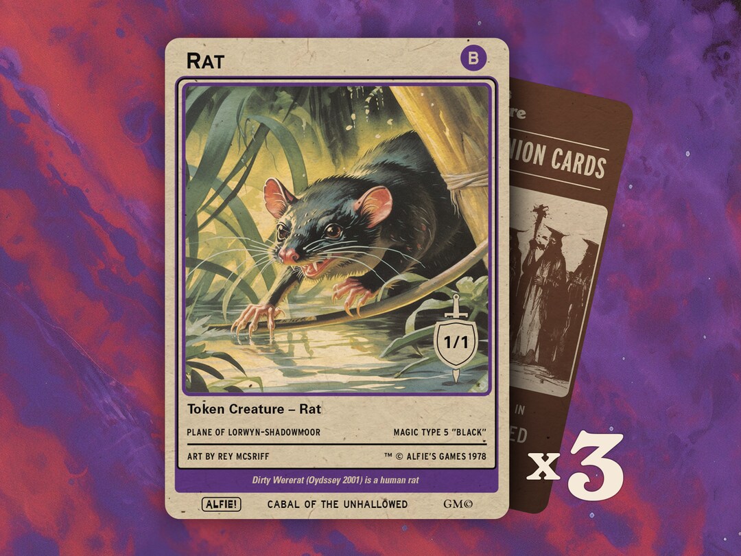 Rat Token 1/1 MTG Tokens X3 Alfie's Adventure AA4 - Etsy