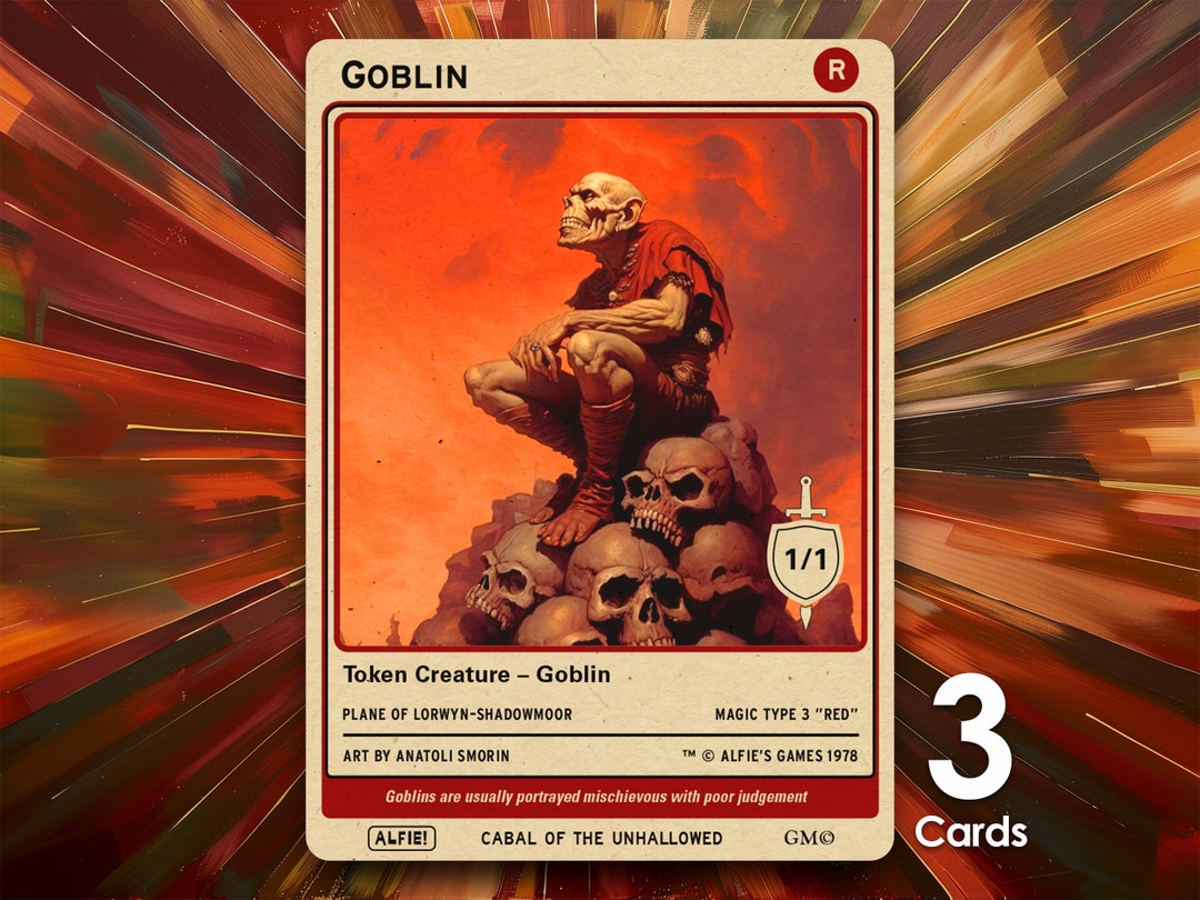 Goblin 1/1 MTG Tokens X3 Alfie's Adventure T1 AA73 - Etsy