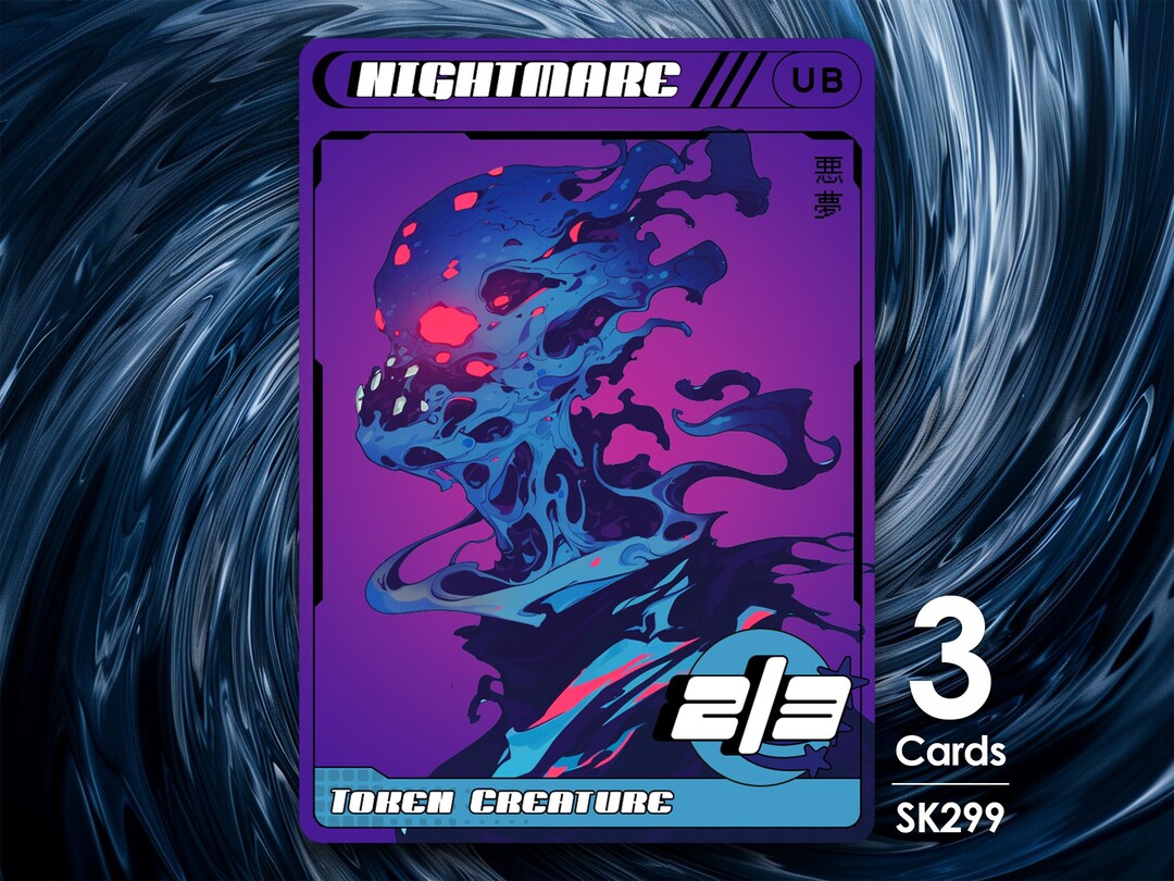 Nightmare 2/3 Token X3 for Mtg Street Clans by Alfie SK299 - Etsy
