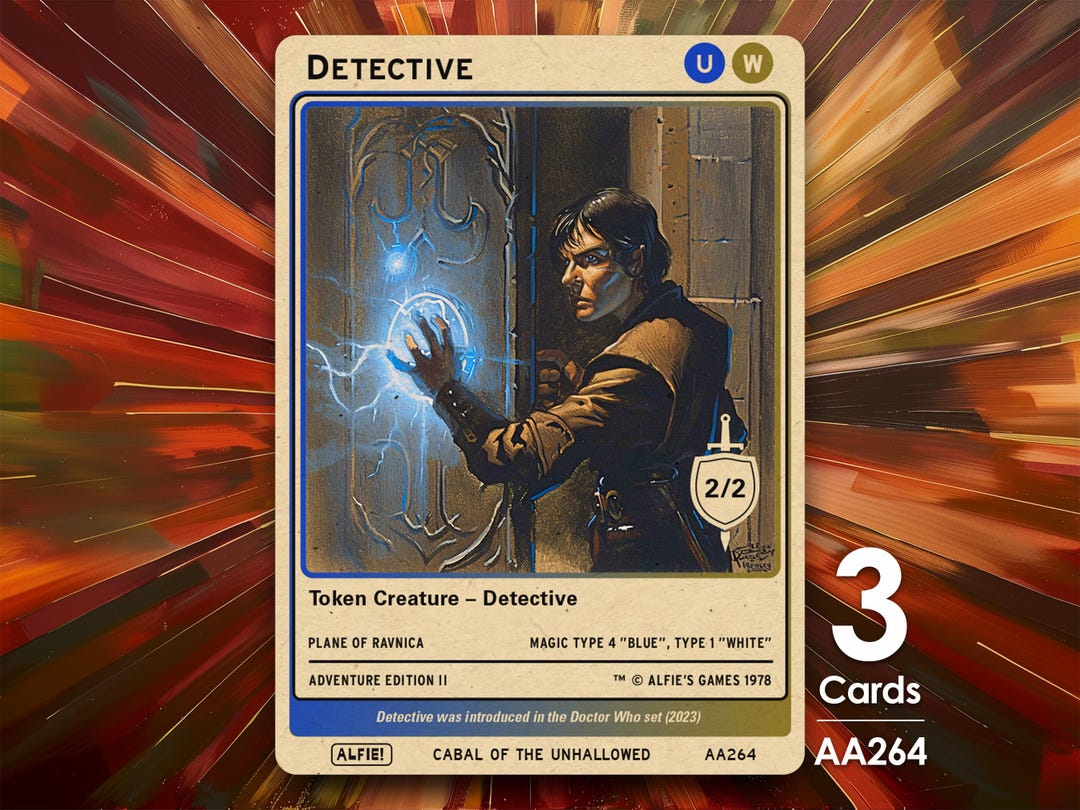 Detective Token X3 MTG - Alfie's Adventure by Alfie AA264 - Etsy